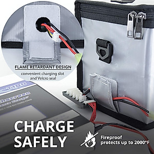 Tenergy 5-in-1 Intelligent Digital Cell Meter Battery Checker and Fire Retardant Lipo Bags for Charging and Storage