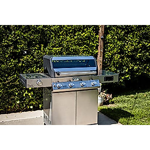 Monument Grills 4-Burner Liquid Propane Gas Smart bbq Grill Denali D425 with Stainless Steel Rotisserie Kit(2 Items)