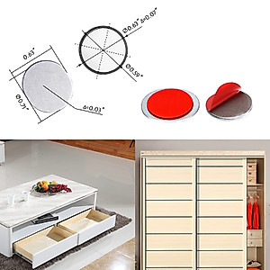 Mousike Magnetic Door Catch Ultra Thin Cabinet Magnets Stainless Steel Drawer Magnet Catch for Sliding Door Closure Kitchen Cabinet Cupboard Closet Closer (4Pack)