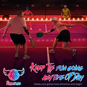 YepItIs Badminton Net Light, 17 Colors 7 Modes Waterproof LED Light with Remote for Backyard Badminton Volleyball Game at Night, Great Addition to LED Shuttlecocks for Net Up to 17FT(Net not Include)