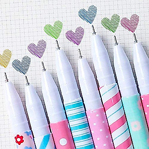 Colorful Pens Gel Ink Pen Set 0.5 mm Multi Colored Roller Ball Fine Point Ballpoint Pen, Cute Pens for School Writing journaling Sketching Doodling,Kids Girls Students Stationery Gift Set
