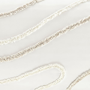 Sweet Jojo Designs Boho Tufted Swirl Queen Duvet Cover Bedding Set Full Size Bed Comforter Case Shams 3pc - Neutral Ivory Taupe Bohemian Pattern Geometric Cream Off White Abstract Unisex