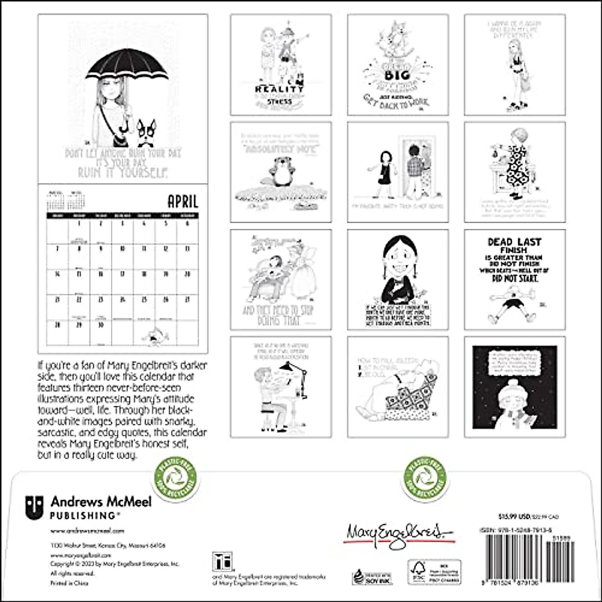 Mary EngelDark 2024 Wall Calendar