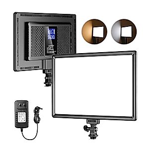 Neewer Ultra-Thin LED Soft Light Panel with LCD Display, Built-in Lithium Batteries, Dimmable Bi-Color 3200-5600K CRI95+ On Camera Video Light for Photography YouTube TikTok Live Stream Zoom Meeting