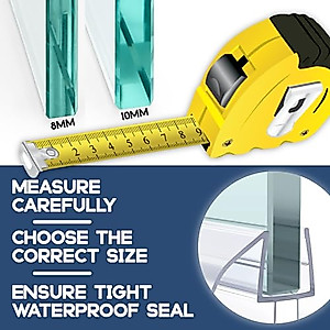 2-Pack Hipple Home Frameless Shower Door Bottom Seal Strip (1/4 x 39" (6mm))