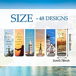 Bible Verses Bookmarks ,Magnetic Book Marks,Christian Bookmarks Religious Christian Gifts Inspirational Quotes Bookmark for Reading Rewards, Church Supplies, Giveaways for Sunday School (48 Pieces)