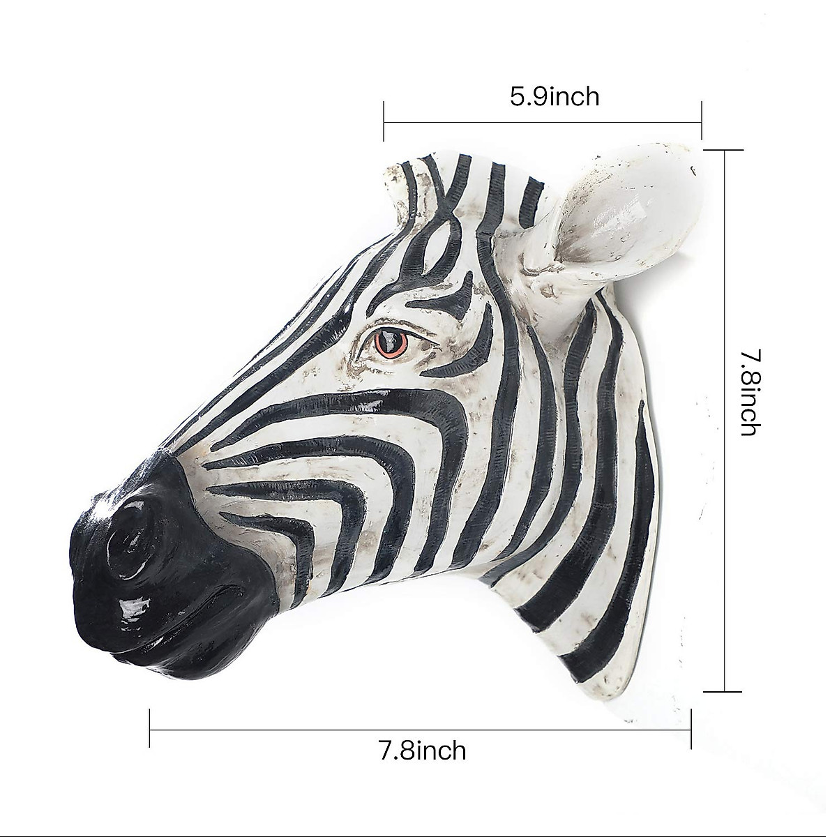 Ksoulyer Polyresin Faux Zebra Head Wall Hanging, Handmade Wall Charmers for Farm House, Animal Head Home & Garden décor
