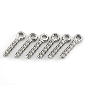 E-outstanding Lifting Ring Eye Bolt 6PCS M6x30mm 304 Stainless Steel Eye Bolt Screw Axle Pin Split Pin Shaft Pin Dowel Bolt Ring Screw Loop Hole Bolt