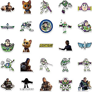 50Pcs Buzz Lightyear Stickers ， Cool Cartoon Movie Stickers Space Ranger Stickers Vinyl Waterproof Maverick Stickers for Water Bottle,Skateboard,Laptop,Phone,Computer, Car Decals Gifts for Adults Teens Kids for Party Decor (Buzz Lightyear)