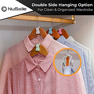 NuSaile Clothes Hanger Connector Hooks - Cascading Hanger Hooks Extensions for Clothes - Sturdy Plastic Hanger Extender Hooks for Closet Organization - Closet Hanger Organizers - 100pc Black