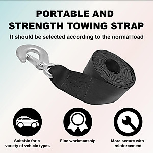Boat Trailer Winch Strap with Safety Snap Hook, 2" x 20ft 10000 lbs Heavy Duty Boat Winch Strap for Towing Vehicles, Boats and Jet Ski, Polyester