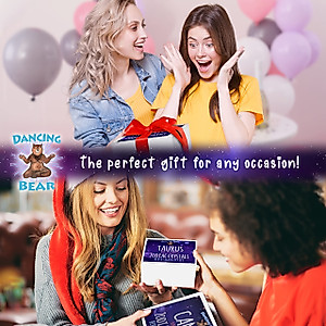 DANCING BEAR Taurus Zodiac Healing Crystals Gift Set (14 Pc): 9 Stones, 18K Gold-Plated Constellation Necklace, Meteorite, Succulent Candle, Palo Santo Smudge Stick & Info Guide, Made in The USA