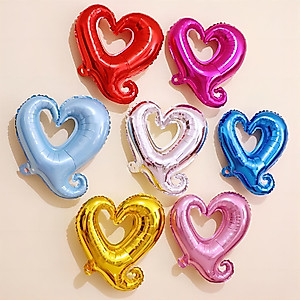 4 Pcs Huge Gradient Pink Heart Balloons 40 Inch Heart Shaped Balloons for Valentines Day Decorations Bridal Shower Wedding Party Decorations (Red,Pink)