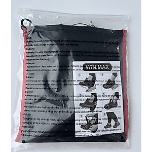 WIN.MAX Crampons for Shoes, Traction Cleats Ice Snow Grips with 19 Stainless Steel Spikes, Shoe Talons Anti - Slip Boots Spikes for Walking, Jogging, Climbing and Hiking (Black, L)