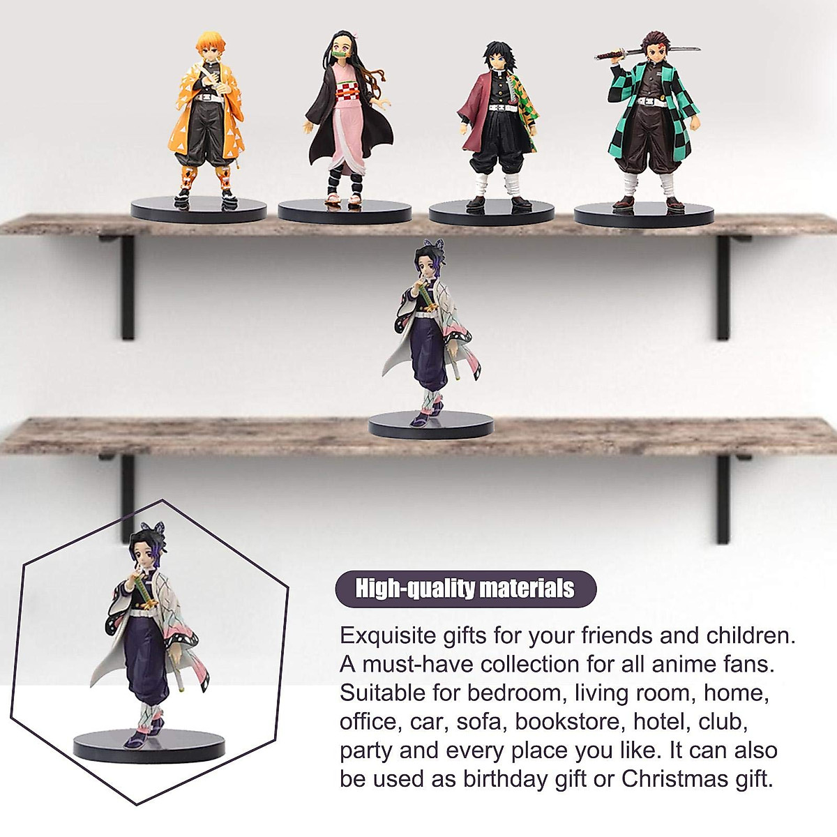 Shinobu Figure 6.3 Inch Demon Slayer Figure Premium Kimetsu No Yaiba Action Figure Handmade Kamado Nezuko Figure Statue Anime Collection Figurine Doll Toys Gifts for Anime Fans