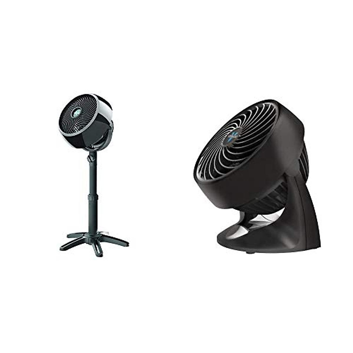 Vornado 7803 Large Pedestal Whole Room Air Circulator Fan with Adjustable Height, 3 Speed Settings, Removable Grill for Cleaning, Black & 133 Compact Air Circulator Fan
