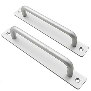 szhdxsy Pack of 2 Aluminium Alloy Sliding Barn Door Handle, Sliding Door Pull Handle,high Performance Handle, Cabinet Door Handles, Drawer knobs, Kitchen Handles,Cabinet Door knobs ，Silver