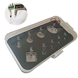 HONEYSEW 9pcs Clarity Clear Couching Decorative Foot Threads Yarns FEET Quilting Embroidery Free Motion Echo Presser Foot for Low Shank Sewing Machines