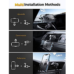 JOYROOM Car Vent Phone Mount, [ Enjoy Comfort A/C Air ] Never Blocking Vent Clip, Cell Phone Holder for Car Vent, Ultra Stable Car Cell Phone Holder for iPhone 14 13 Samsung Galaxy All Phones