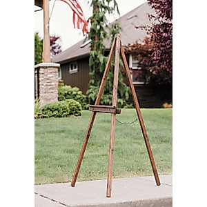 Wooden Easel - Wedding Sign Stand - Floor Easel For Welcome Sign - Large Art Display - Event Signage Holder (68" tall)