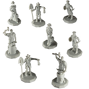 Monster Townsfolk Mini Fantasy Figures - 8pc Tradesmen Non Player Character NPC Miniatures - 1" Hex-Sized Compatible with DND Dungeons and Dragons, Pathfinder, All RPG Tabletop Games