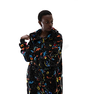 COSUSKET Snug Fit Flannel Onesie Pajamas for Women Tie Dye Costume