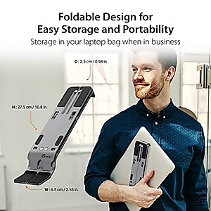 j5create Foldable Aluminum Laptop Stand with USB 4-Port Hub, Portable Notebook Riser with 4 USB3.2 Ports for MacBook, Laptop, phone and Tablets up to 16 inch (JTS223)