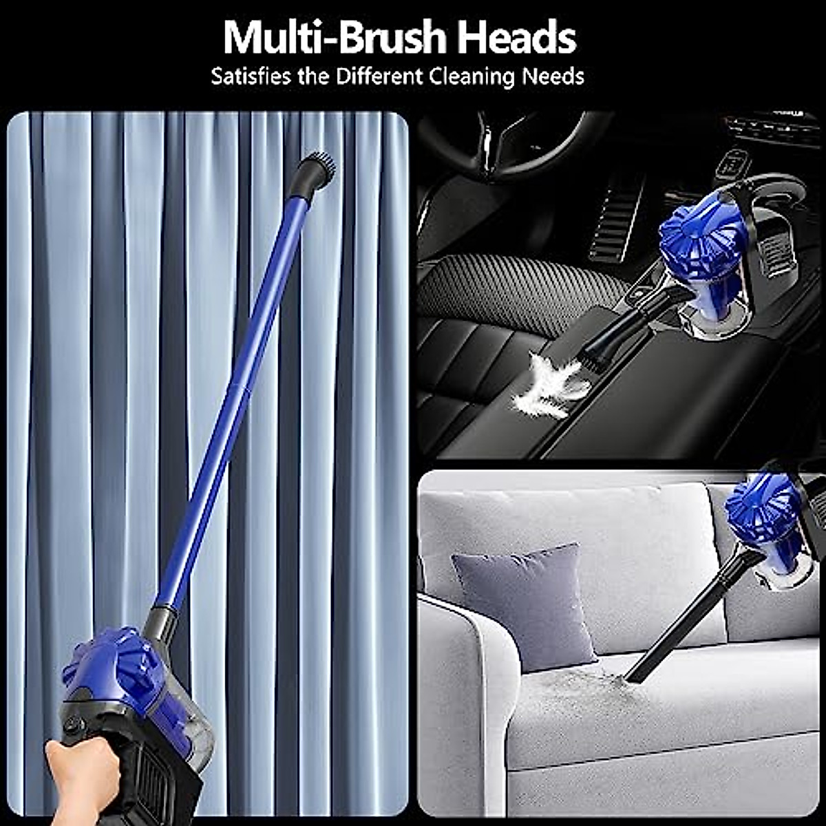 EFUSVAC Corded Vacuum Cleaner, 17KPa Powerful Suction with 600W Motor, 4 in 1 Lightweight Handheld Stick Vacuum for Pet Hair Hard Floor and Carpet