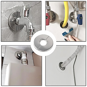 Rrina 4Pcs 304 Stainless Steel Wall Split Flange Round Escutcheon Plate Cover for Various Pipes (42mm/1.65in)