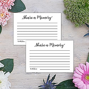 Share A Memory Cards, Pack of 50, Memory Cards for Celebration of Life, Wedding, Showers, Birthdays, Funeral, Retirement, Graduation, Funeral Guest Book Alternative Advice Game, 4x6 Inch.