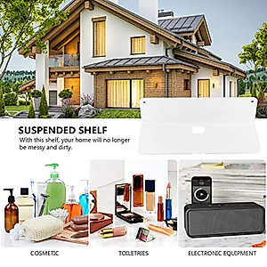 Cabilock Clear Acrylic Floating Wall Shelf Wall Mounted Storage Shelf for Figures Collections Plant Photo in Bathroom Kitchen Office