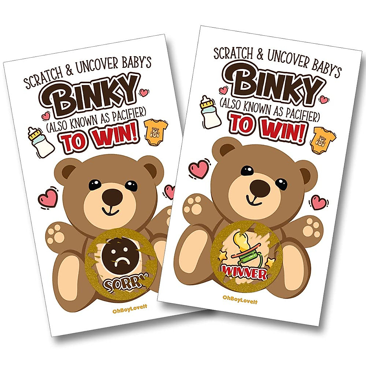 Oh Boy Love It Baby Shower Scratch Off Game (Teddy)
