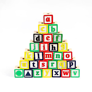 Wooden Alphabet Blocks Truck Wooden Building Blocks Car for Toddlers 28 pcs Stacking Blocks and A Truck Montessori Preschool Learning Toys for Toddlers