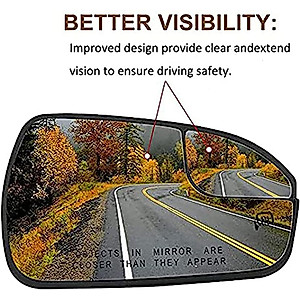 Right Passenger Side Heated Mirror Glass Replacement For 2013-2020 Ford Fusion Side Mirror - for Ford Fusion Passenger Side Mirror Convex Glass With Rear Holder, Replace DS7Z17K707B