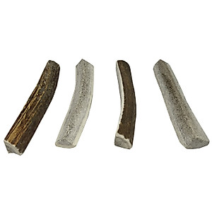 Deluxe Naturals Elk Antler Dog Chews | Long-Lasting A-Grade Premium Elk Antler Chews for Dogs from Naturally Shed Elk Antlers Collected in The USA, Split, Medium (Pack of 4)