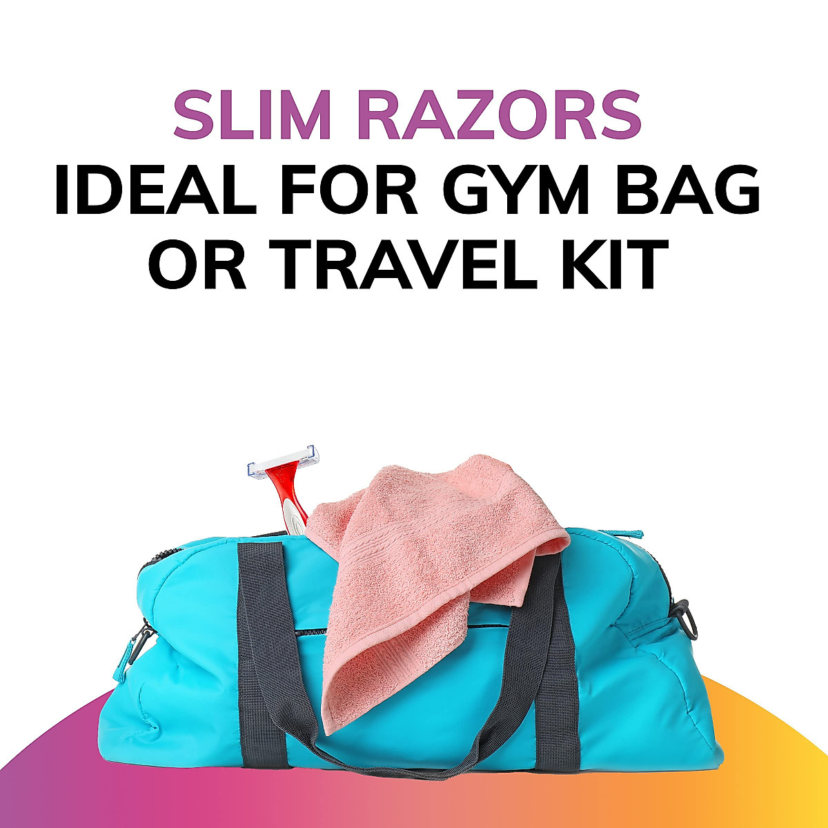 BIC Soleil Smooth Colors Women's Disposable Razors With Aloe Vera and Vitamin E Lubricating Strip for Enhanced Glide, With 3 Blades, 10 Count