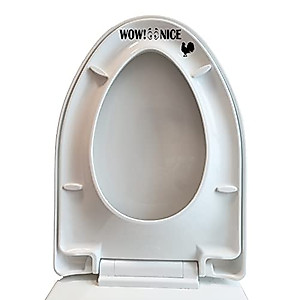 4 Pack Wow Whoa Nice Rooster Cock Toilet Sticker Decal Funny Stickers, Prank Stickers, Die-cut Vinyl Waterproof Sturdy Material Toilet Seat Nice Cocktail Stickers Decals