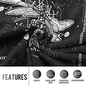 Levens Dragonfly Blanket Gifts for Girls Women Men Decor for Home Bedroom Living Room Car Christmas, Super Soft Warm Lightweight Throw Blankets Silver Black 50"x60"
