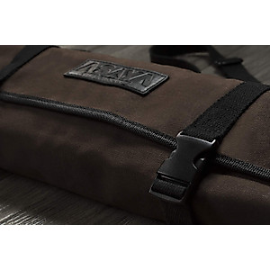 Asaya Canvas Chef Knife Roll Bag - 10 Knife Slots and a Large Zipper Pocket - Durable 10oz Canvas Knife Case with an Adjustable Shoulder Strap - Knives not Included