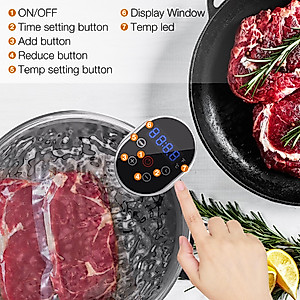 Upesitom Sous Vide Machine Upgraded 1100W Sous Vide Cooker Fast Heating, Ultra Quiet Immersion Circulator Precision Cooking Machine, IPX7 Waterproof, Accurate Temp, Digital Timer, Touch Control