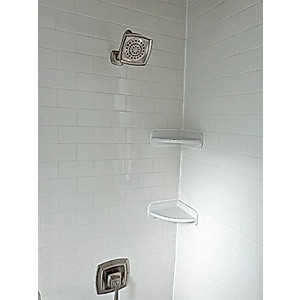 Squarefeet Depot BA780 DALTILE Corner Shower Shelf Wall Accessory White 8-1/2"x8-1/2 (THINSET OR Adhesive Mount, NO Need for Hardware)