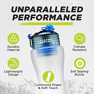 ÖKO - Advanced Water Bottle with Filter Derived from NASA Technology, Filtered Water Bottle for Travel/Outdoors & Home, Water Filter Bottle for Harmful Contaminants (1 L, Arctic)