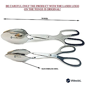 Salad Tongs, Heavy Duty Stainless Steel Tongs, Salad Tongs for Serving, 10 inch Small Serving Tongs, Perfect Kitchen Tongs