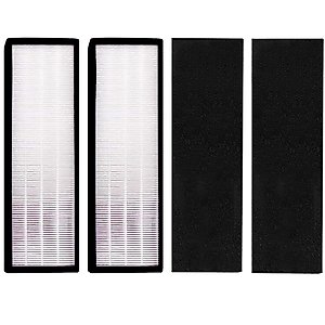 Fette Filter - 2 Pack Premium T500 True HEPA Filter Replacements Compatible with Air Purifier Filter T500 tower. Compare to Part # TF60-MP & TF60-MP (Includes 2 Hepa & 2 Carbon Filters)