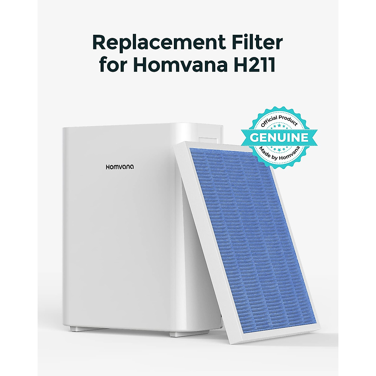 Homvana H211 & H211S Air Purifier Replacement, True HEPA High-Efficiency Activated Carbon Filter, 1 Pack
