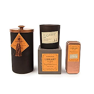 Paddywax Library Collection Ralph Waldo Emerson 2-Wick Scented Travel Tin Candle, 3.5-Ounce, Cedar & Wild Fern