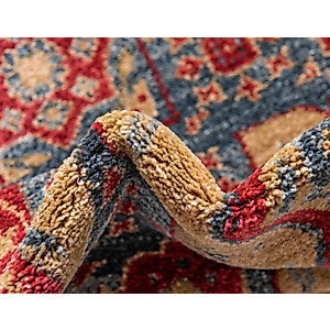 Unique Loom Palace Collection Area Rug - Saray (5' 1" x 8' Rectangle, Navy Blue/ Rust Red)