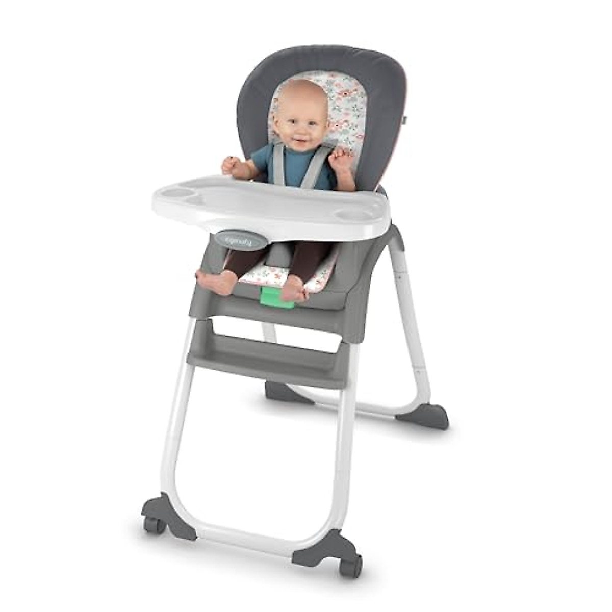 Ingenuity Full Course 6-in-1 High Chair - Baby to 5 Years Old, 6 Convertible Modes, 2 Dishwasher Safe Trays - Milly