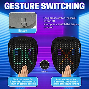 SPONDSOPH Halloween Led Mask Toys For Boys Girls Kids Age 5 6 7 8 9 10 11 12 Year Old 2023 Light Up Face Masks Toy