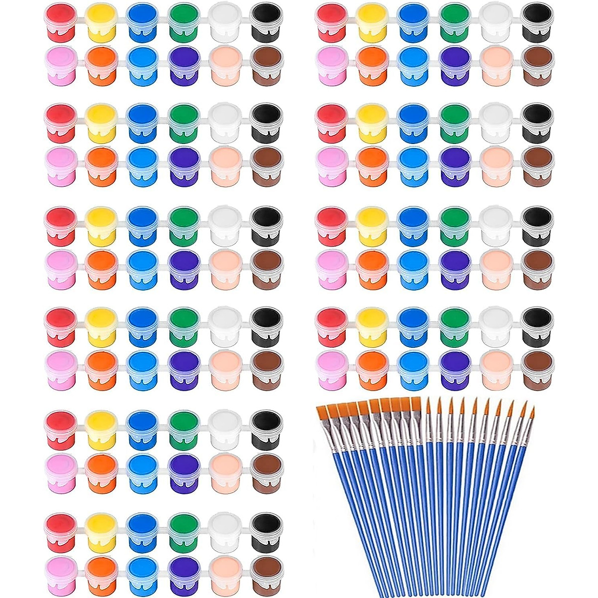 140 Pcs Mini Acrylic Paint Set for Kids, 12 Colors Washable Acrylic Paint Strip with 5 Paint Tray for Kids&Adults Craft Paint, with Mini Paint Strips for Easter Eggs Art Craft Painting Easter Gifts (COLOR-1(140 PCS))